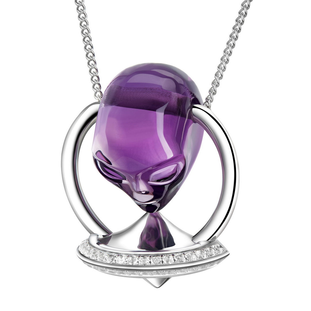 Skullis Signature Amethyst Gem Skull Pendant or Necklace, Hand Carved ...
