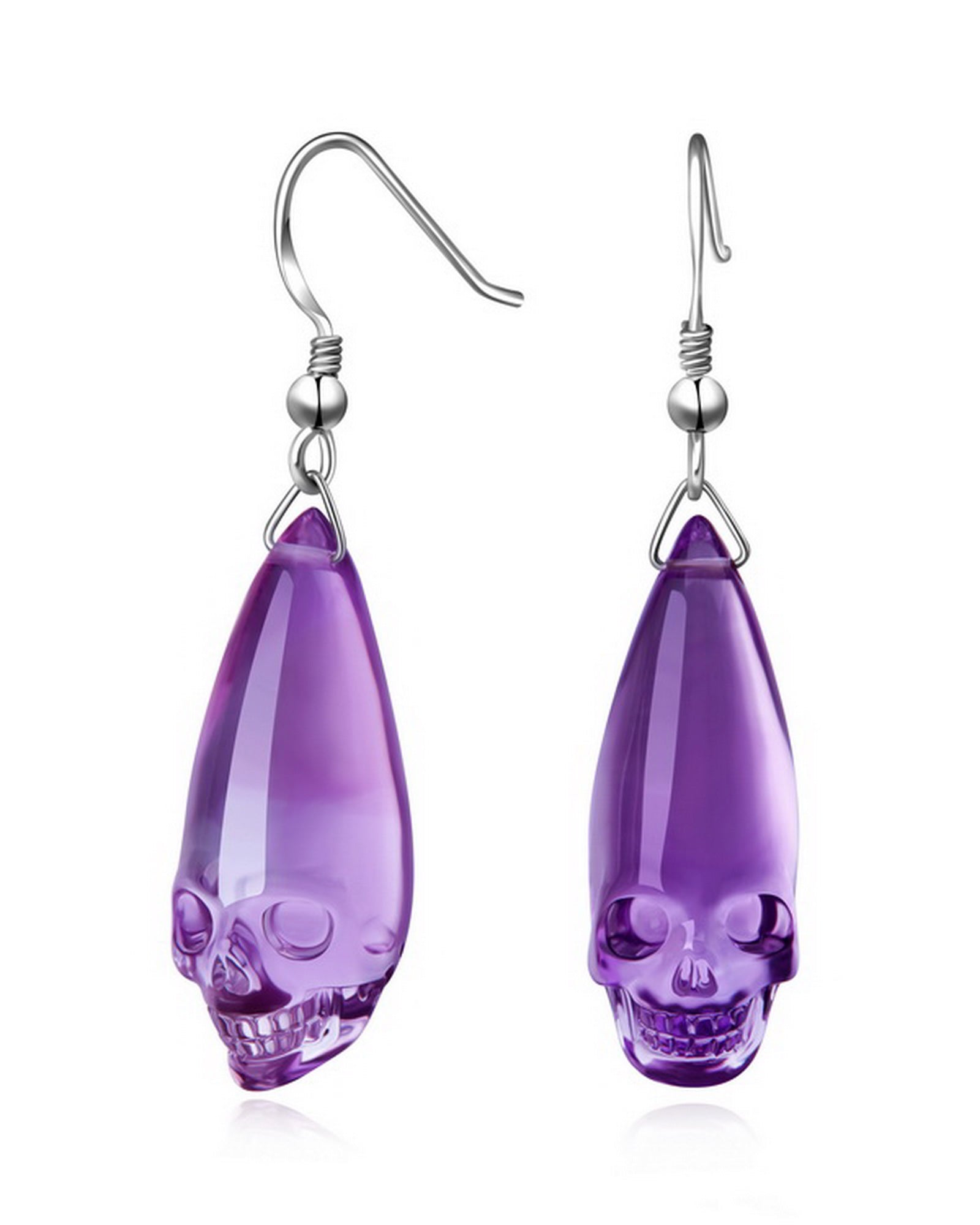 Skullis Signature Amethyst Gem Skull Pendant or Necklace, Hand Carved ...