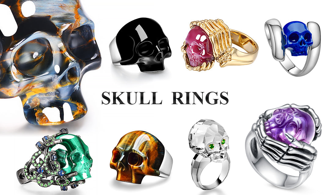 Gem Carved Skull Jewelry for Men and Women | Skullis Jewelry Official